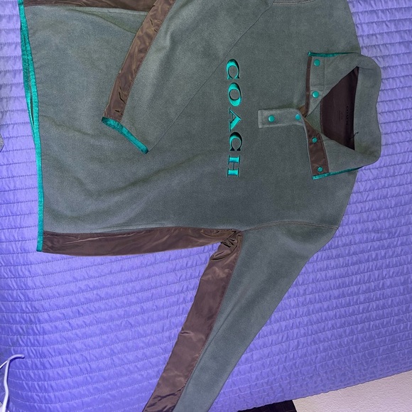 Coach | Jackets & Coats | Coach Green And Teal Pullover | Poshmark
